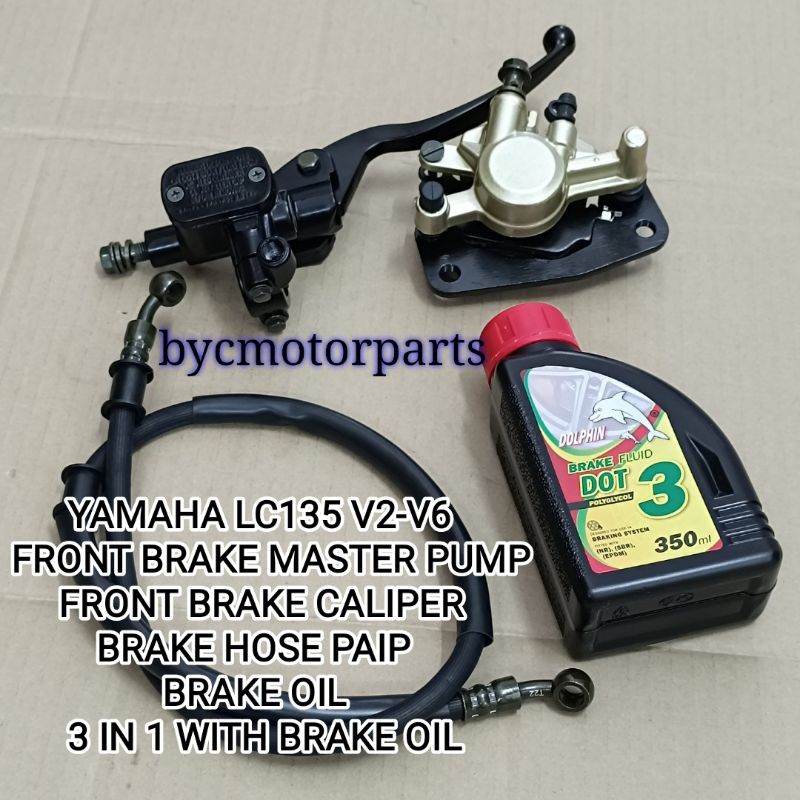 YAMAHA LC135 LC V2-V6 55D FRONT BRAKE MASTER PUMP SET CALIPER HOSE 3 ...