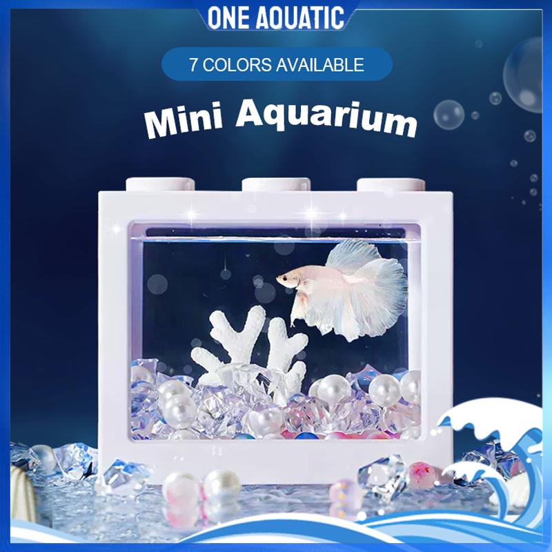 Lego Mini Betta Fish Tank 12cm Cylinder Rumble LED Building Lego Fish ...