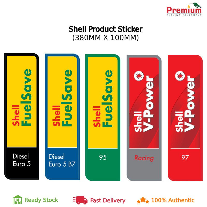 Shell Nozzle Sticker V4 (380mm x 100mm) for Diesel Euro 5, Diesel Euro ...