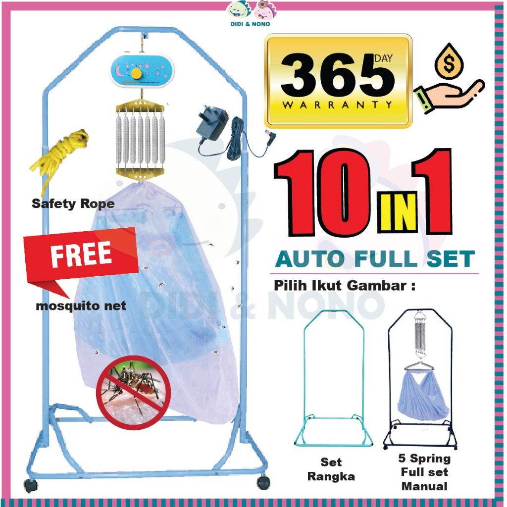 VIVA Spring cot WITH 7pcs SPRING buaian motor and NET cover rangka ...