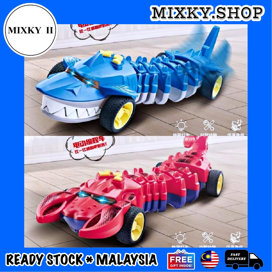 HOT WHEELS MOTOR SHARK TRACK SET CARS WITH RACING CAR KIDS PLAY TOY SET ...