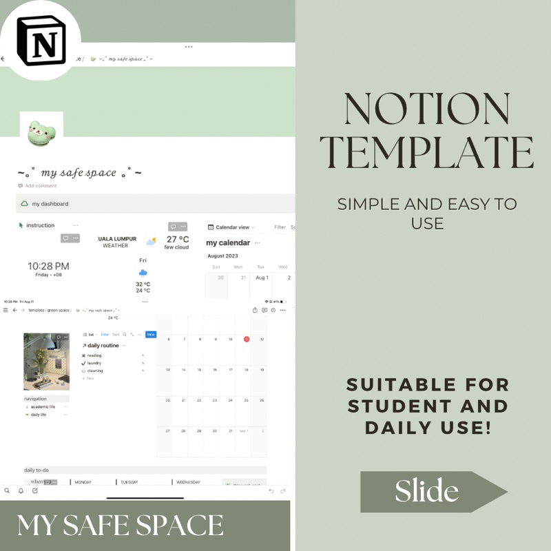 [NOTION TEMPLATE] “my safe space” cute and easy to use notion template ...