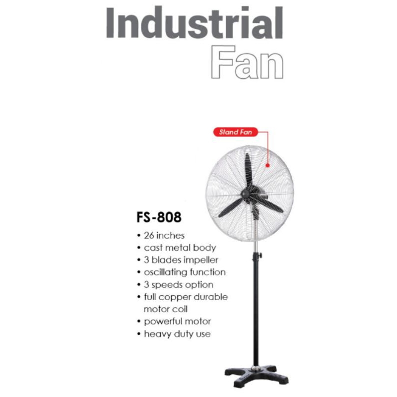 Dekka Industrial Stand Fan 26" FS-808 | Shopee Malaysia