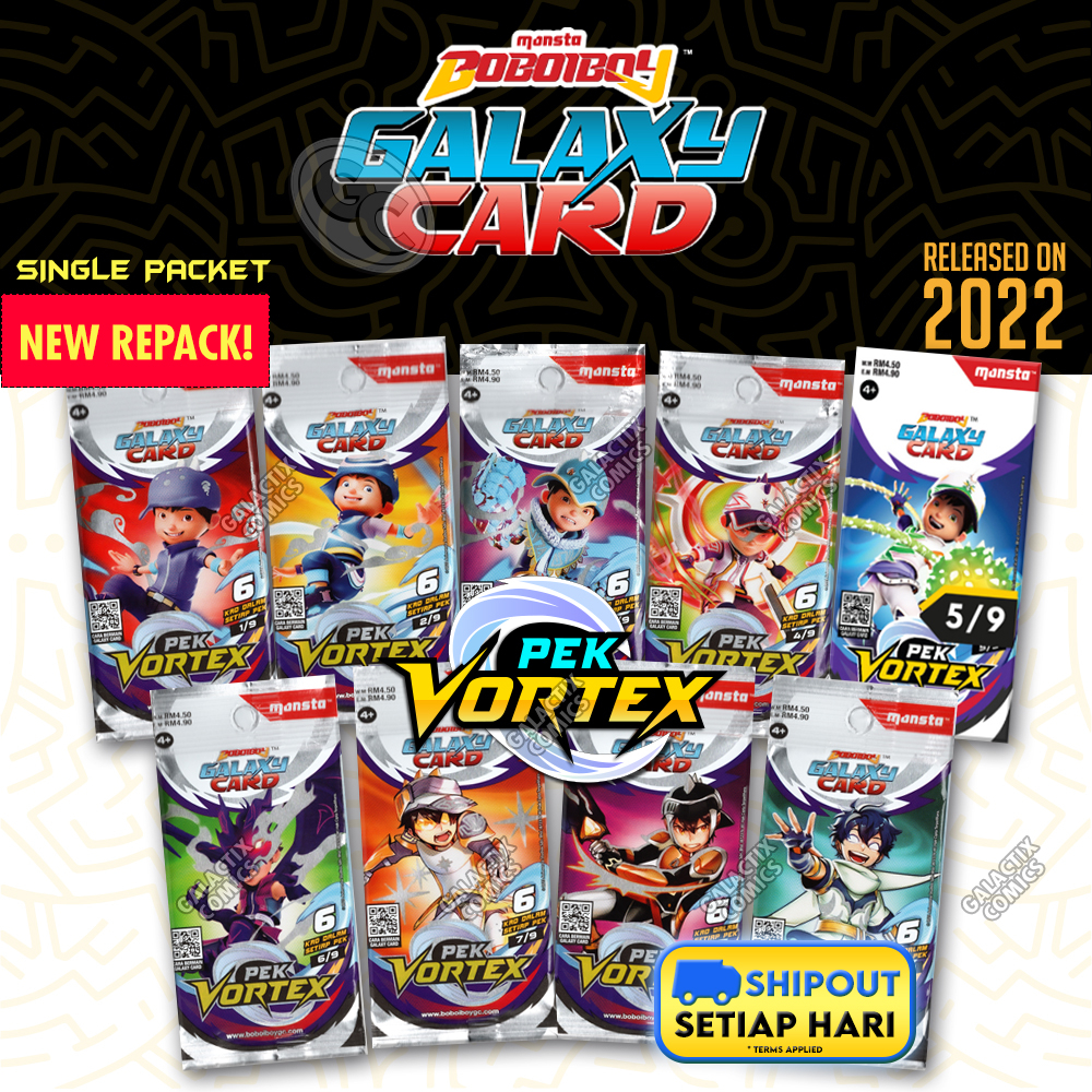 BoBoiBoy Galaxy Card Kad Pek Vortex - Single Packet based on Galaxy Comic Komik Musim 2 | Shopee ...