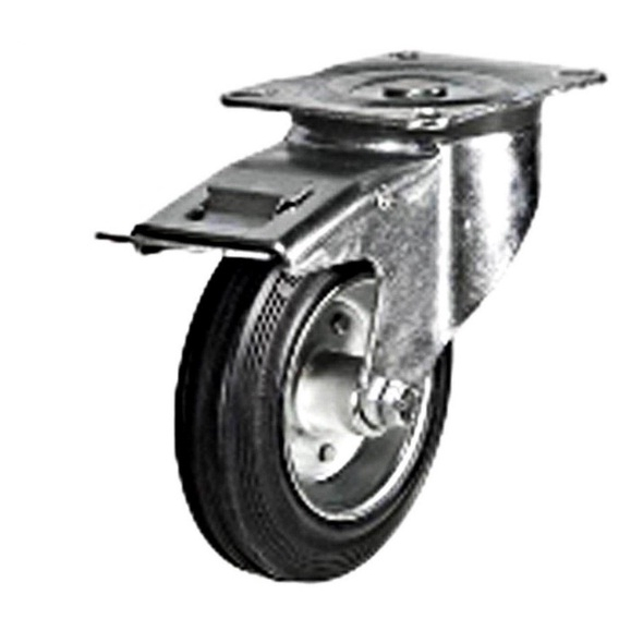 3 4 5 Inch 3" 4" 5" Rubber Castor Wheel Brake Swivel Rigid Castor ...