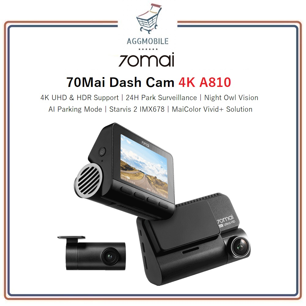 70Mai Dash Cam 4K A810 (Sony Starvis 2 IMX678 Support Dual Channel & HDR | Built-In ADAS & GPS ...