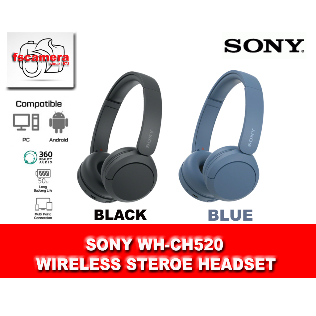 SONY ORIGINAL M'SIA WH-CH520 WHCH520 STEREO WIRELESS HEADPHONES-BLUETOOTH ON-EAR HEADSET WITH ...