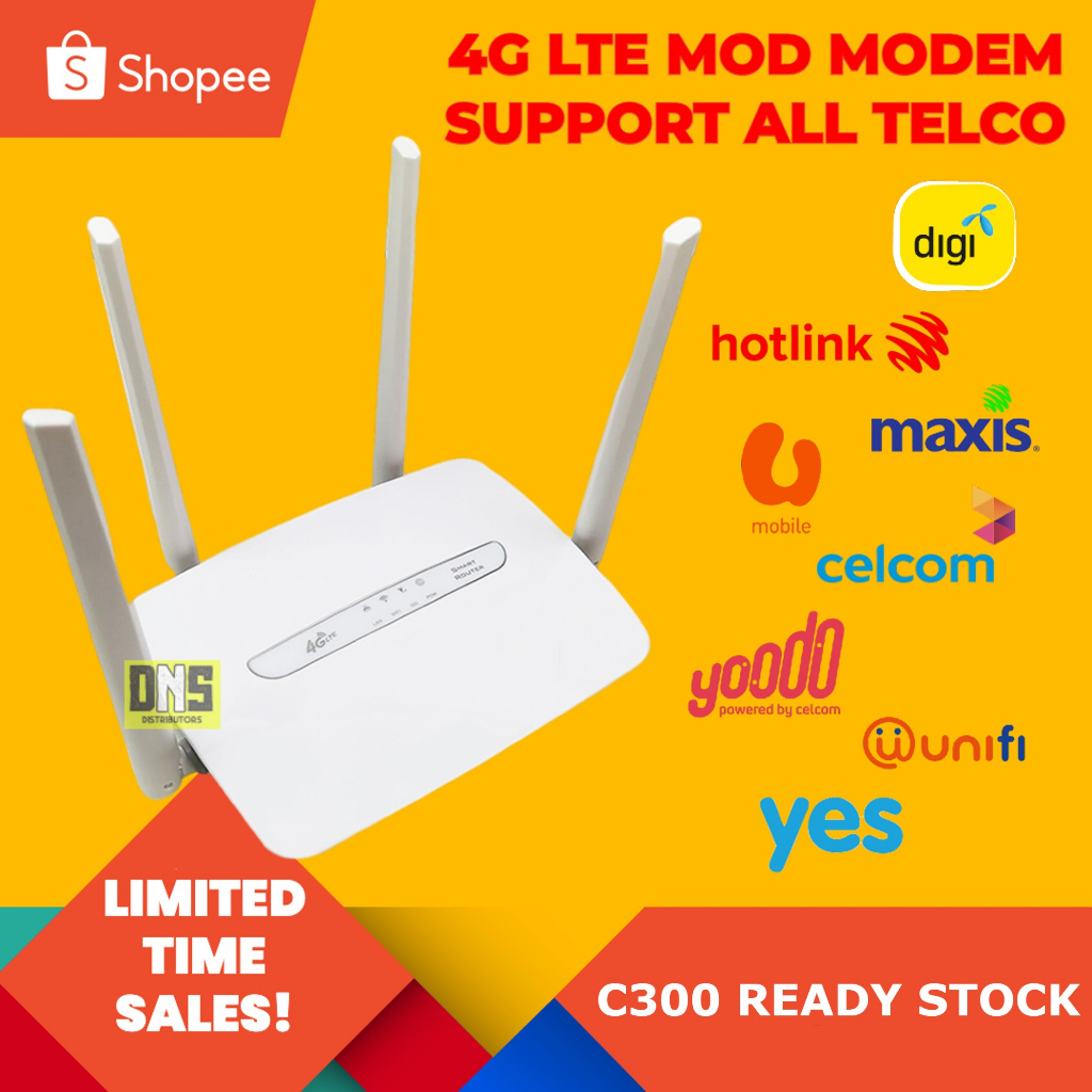 New C300 MOD Modem Unlimited Data Hotspot Wireless Router WiFi 4G All ...