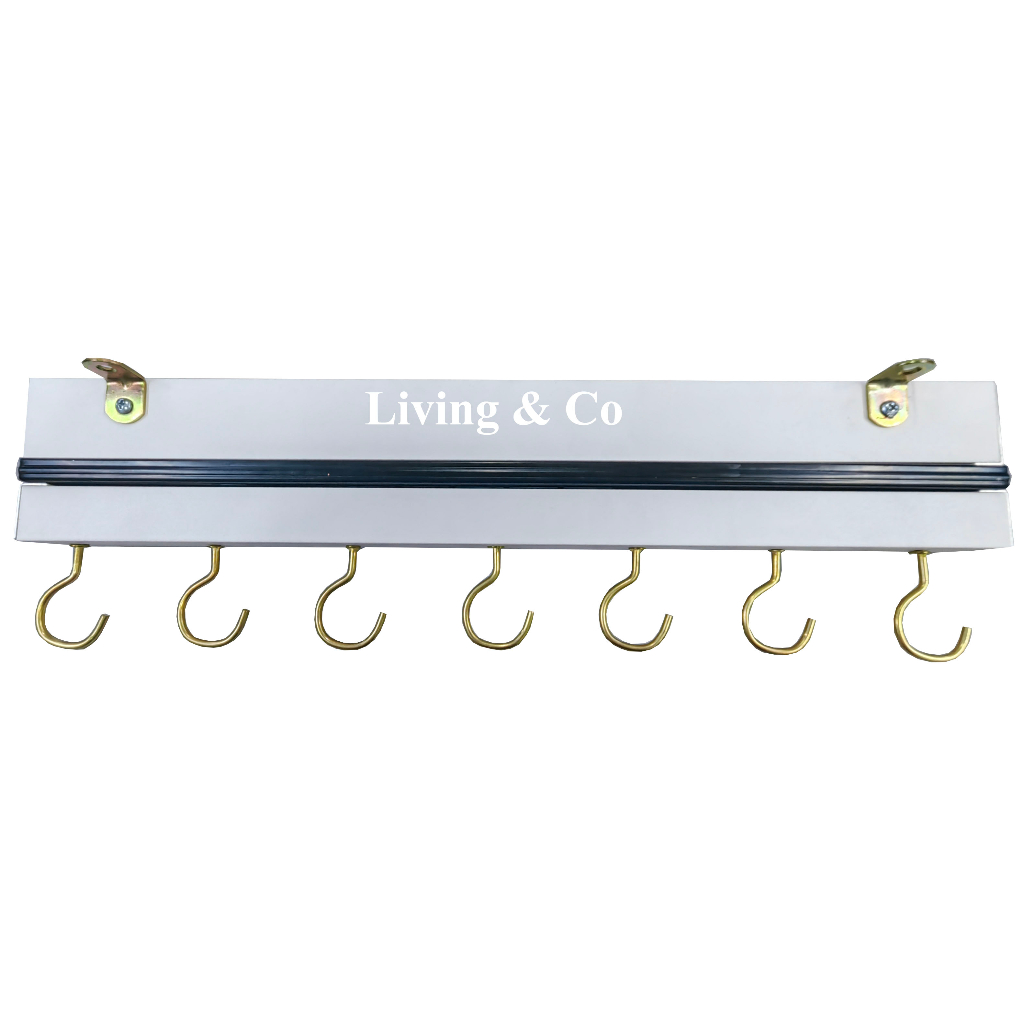 Kitchen Pull out pan hanging rack (Rak Kuali Dapur Tarik)/ RAK RAIL ...