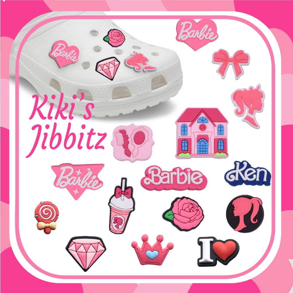 Jibbitz Charms Shoe Barbie Pink Decoration Buckle Removable Soft Rubber ...