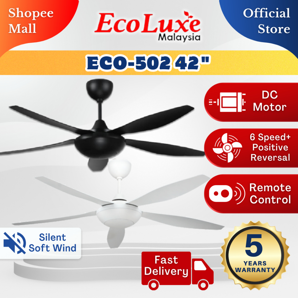 Ecoluxe Baby Fan DC Motor with 6 Speeds Remote Control (42") ECO-502 | Shopee Malaysia