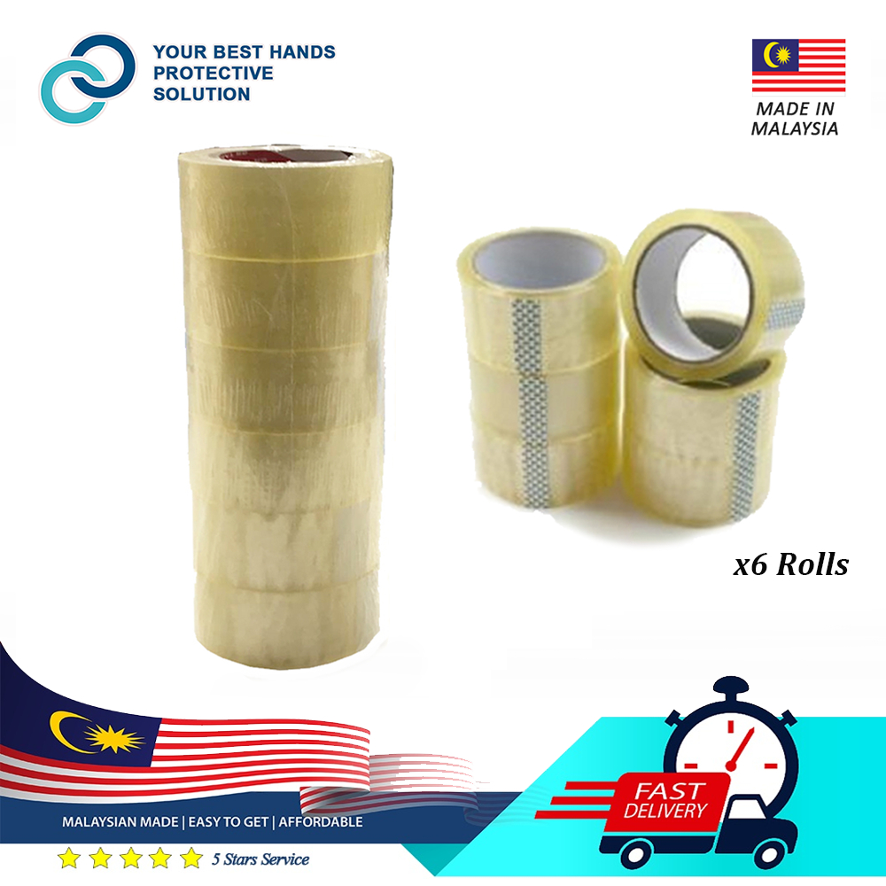 OPP Transparent Tape 48mm x 90Y x 6 Rolls 43 micron | Shopee Malaysia