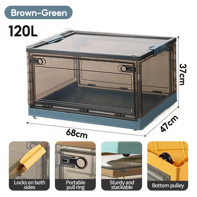 Foldable Storage Box With Lid Book Box Large Capacity Multipurpose ...