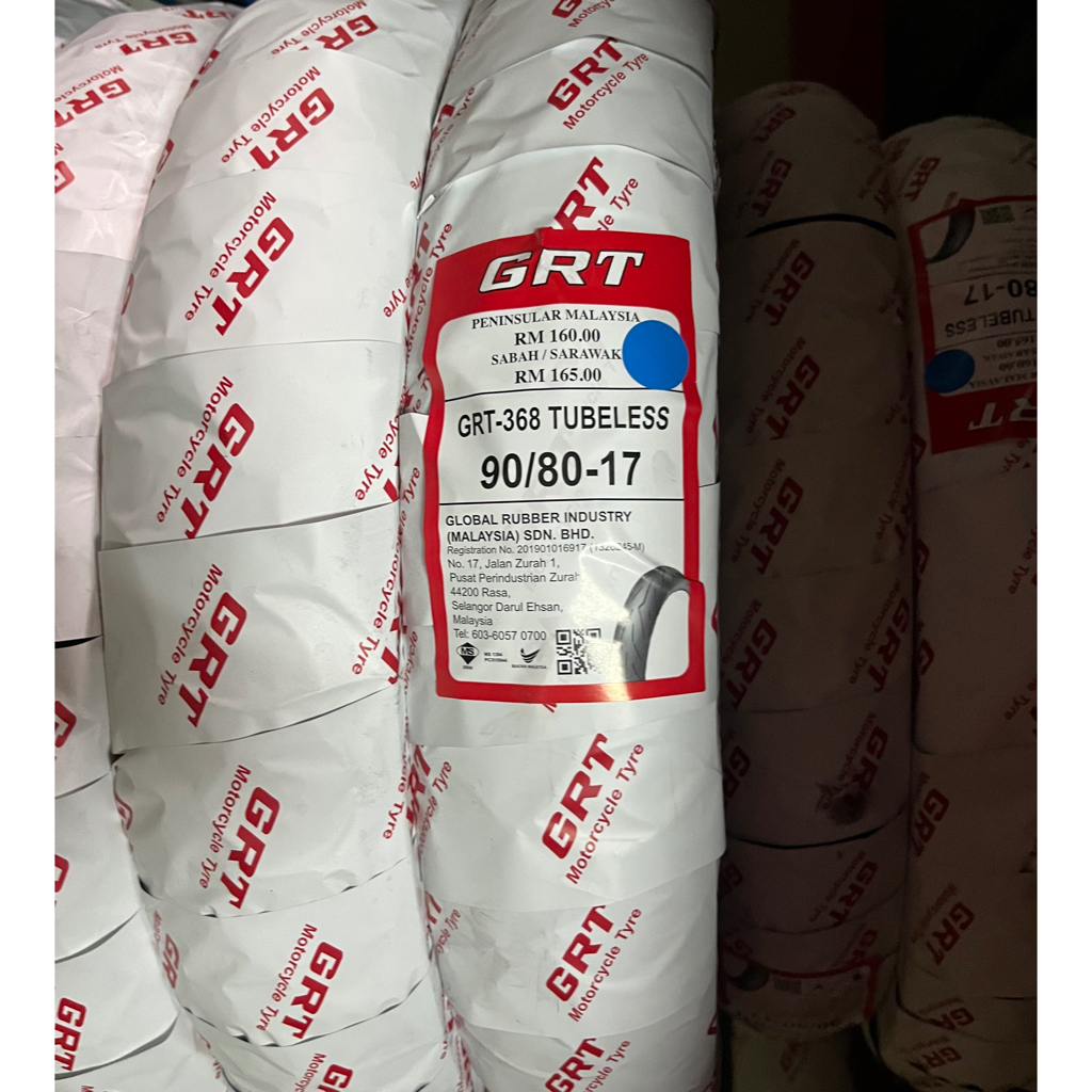 GRT Motorcycle Tubeless Tyre GRT368 Motor Tube Less Tayar 70/90-14 80 ...