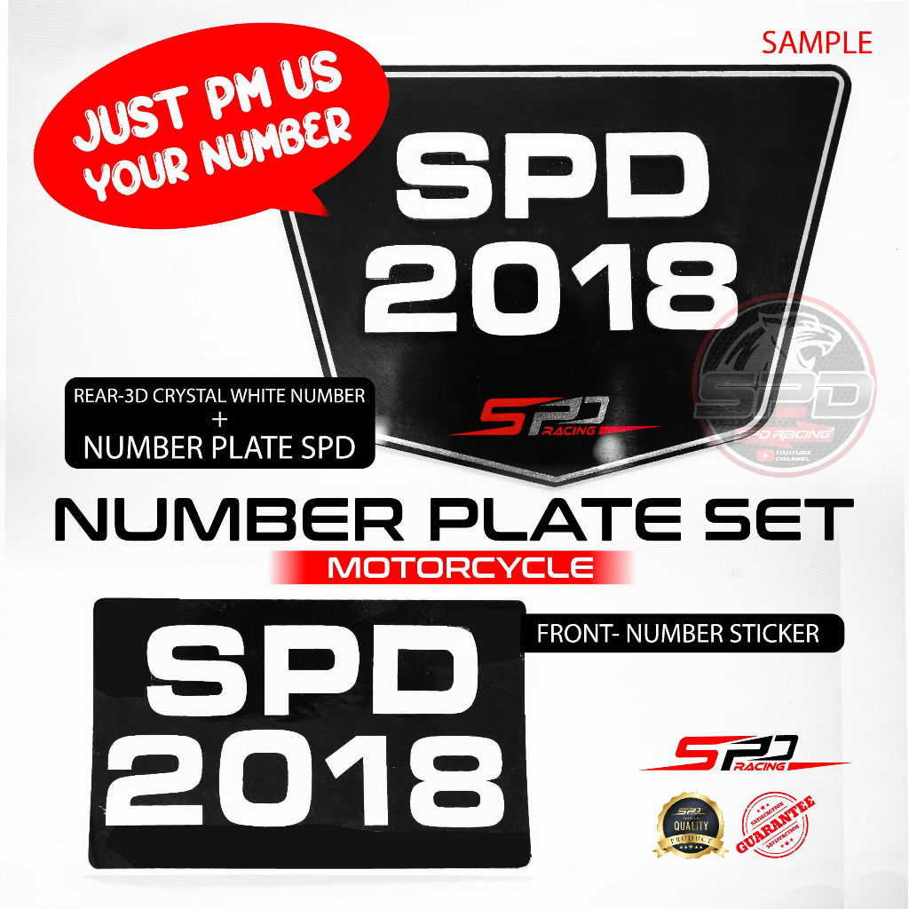 Number Plate Set SPD Racing (Front & Back) for Universal Use | Shopee ...
