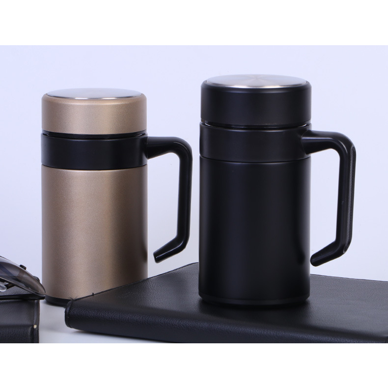 GD 400ml 304 Stainless Steel Thermos Cup Tea Office Mugs Bottle Handle Lid Tea Filter Insulated ...