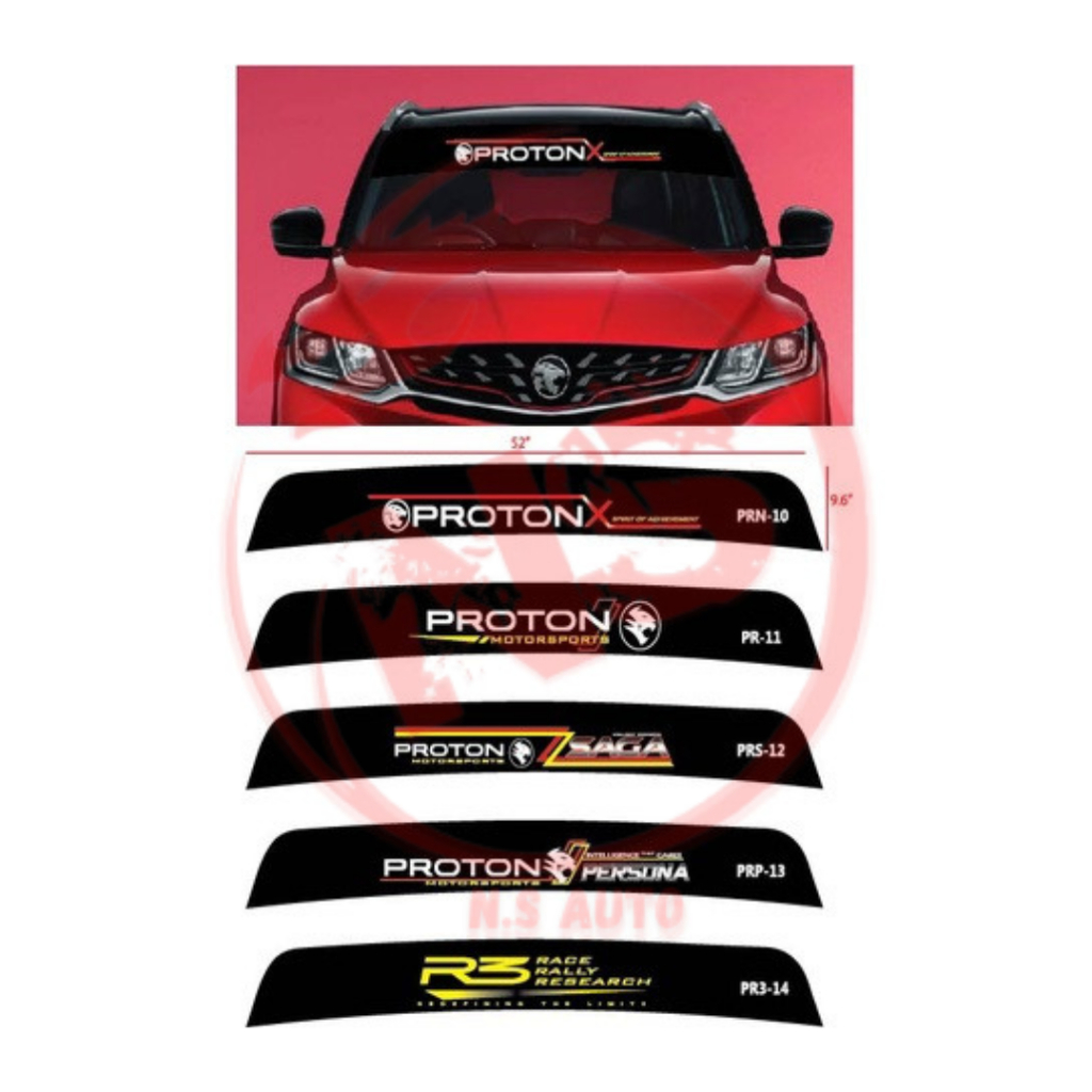Proton Sticker Front Car Windscreen Windshield Sticker Car Mirror ...