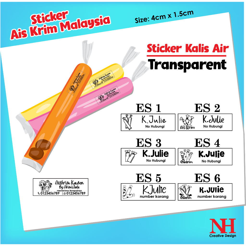 Sticker Ais Krim Malaysia Stiker Ice Cream sticker produk sticker ...