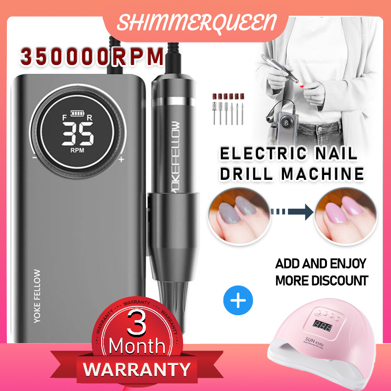 SALE🔥 Electric Nail Drill Machine 35000RPM Rechargeable Manicure ...