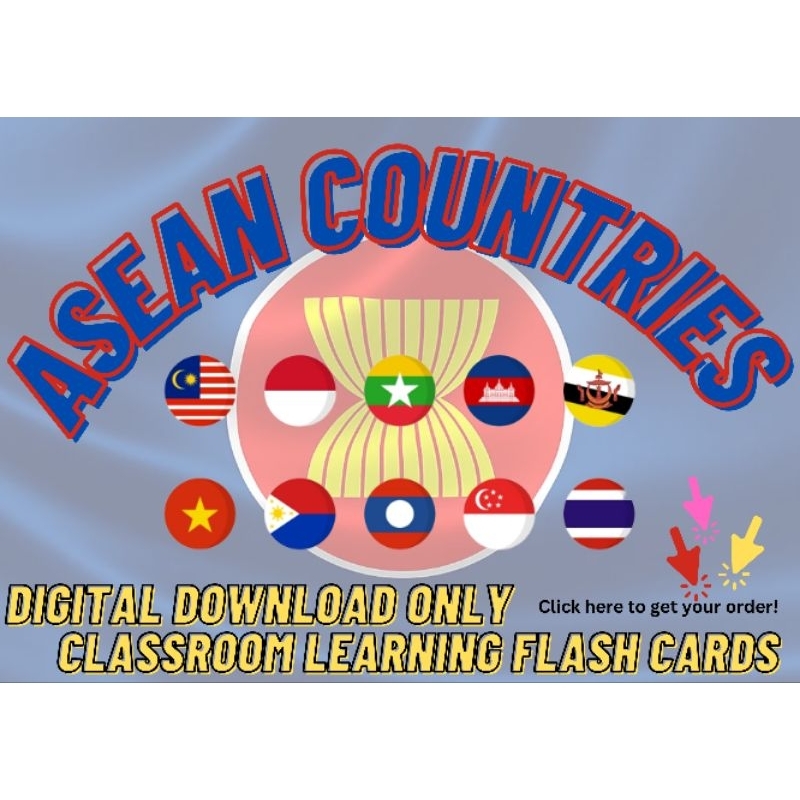 ASEAN Countries Flashcards for Classroom Learning - Print and Cut ️ Digital Copy Only Available ...