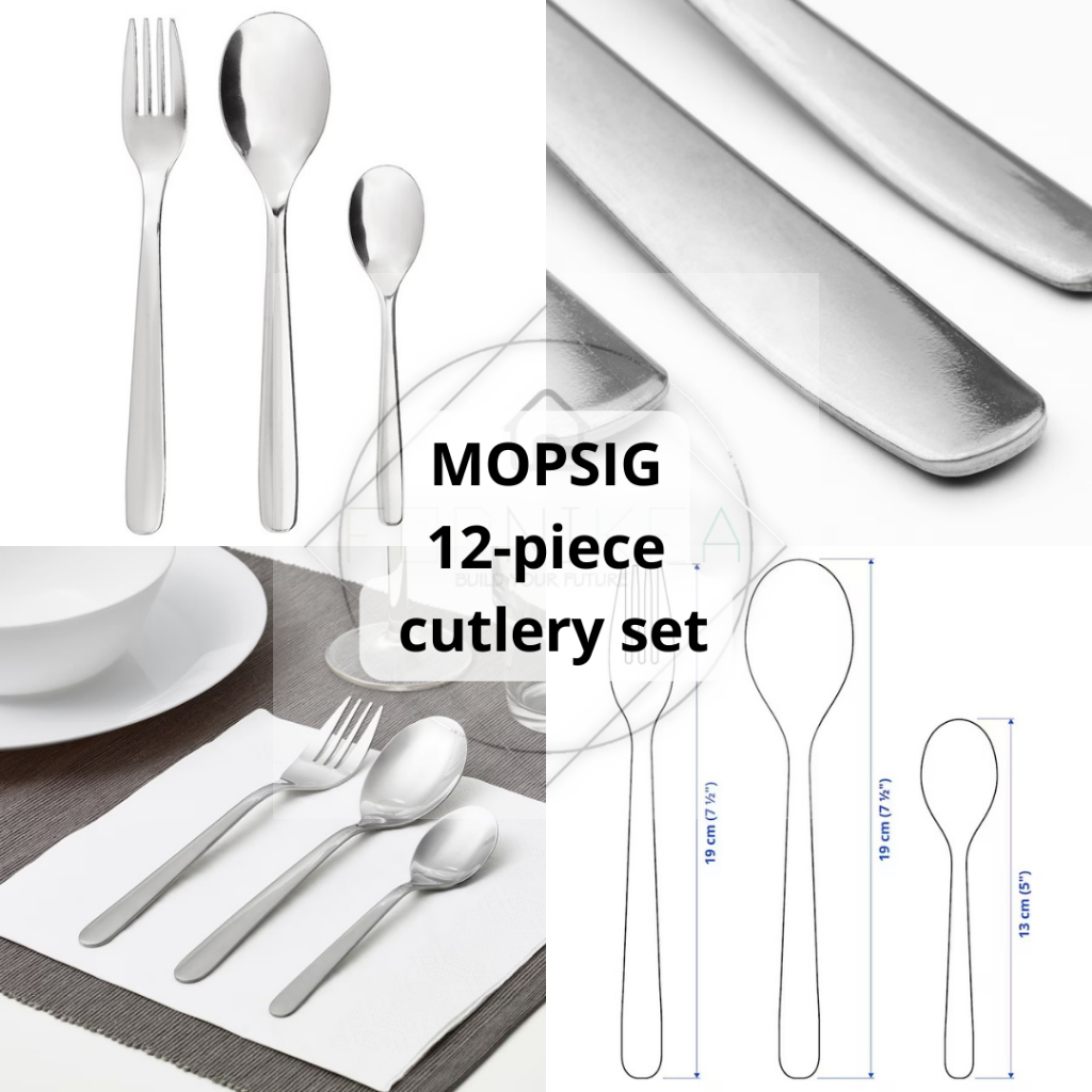 IKEA MOPSIG 12-piece cutlery set | Shopee Malaysia