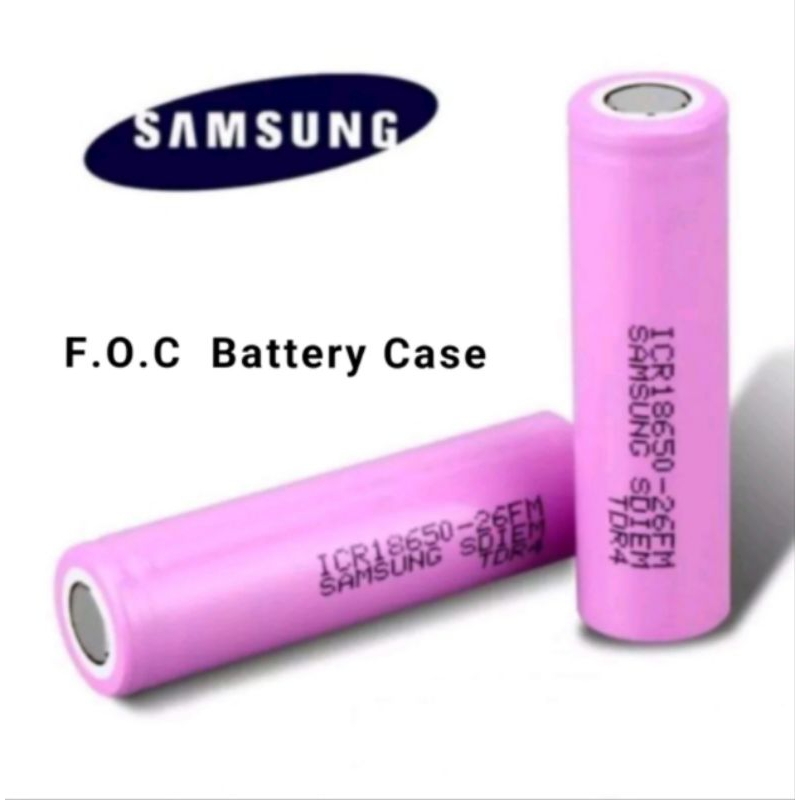 SAMSUNG 26F BUTTON / FLAT TOP 3.7V RECHARGEABLE LITHIUM LI-ION BATTERY ...