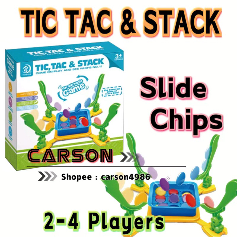 Tic Tac Stack Roll Chips Slide Chips gathering family party board games ...
