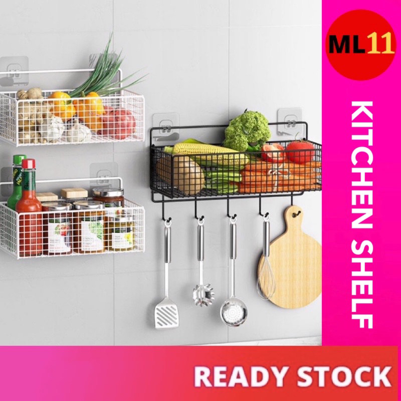 Kitchen Shelf Ginger Garlic Handy Tool Wall / Basket Shelf Wall Corner ...