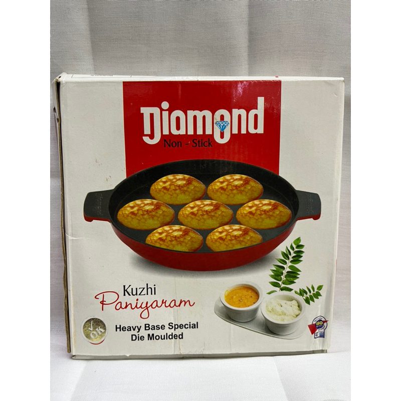 DIAMOND (Heavy-material) Nonstick Kuzhi Paniyaram Pan/TakoyakiPan (Free ...