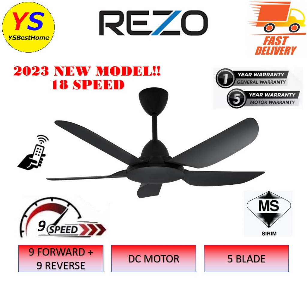 REZO VERA 425 42” DC MOTOR 9 SPEED REMOTE CONTROL CEILING FAN / KIPAS ...
