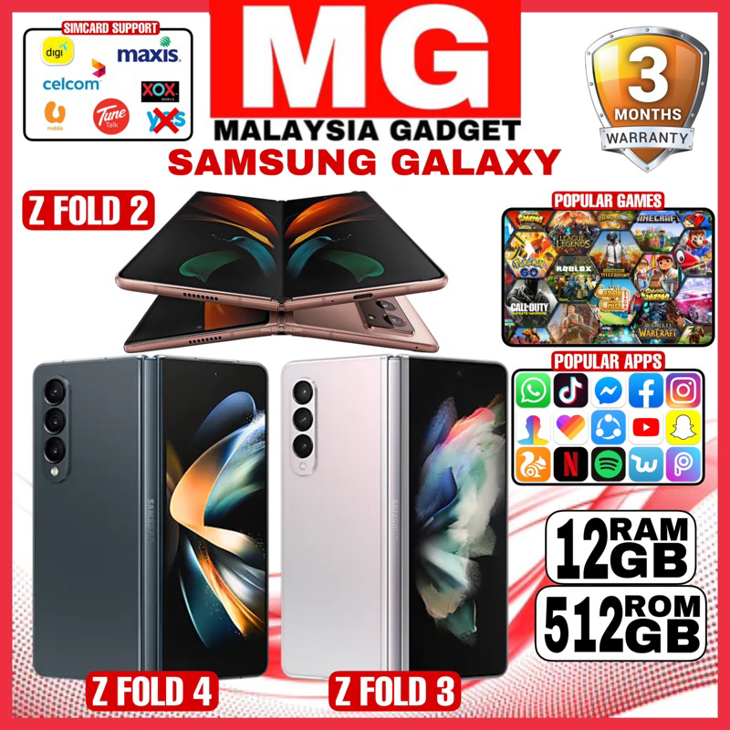 (Demo Unit)Samsung Galaxy Z Fold 2, Z Fold 3 5G, Z Fold 4 5G (Original)(SME, Import Japan,USA ...