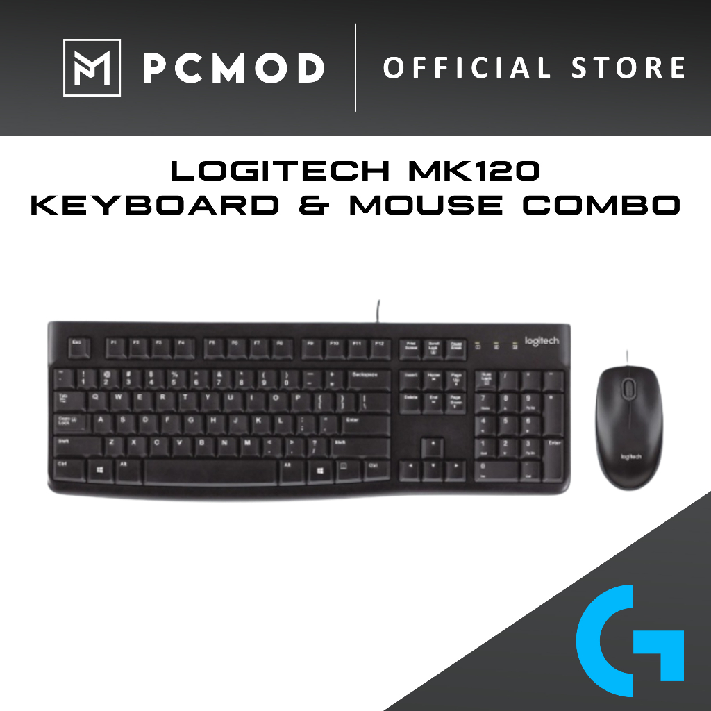 Logitech Mk120 Keyboard And Mouse Combo Pcmod X Keymod Shopee Malaysia