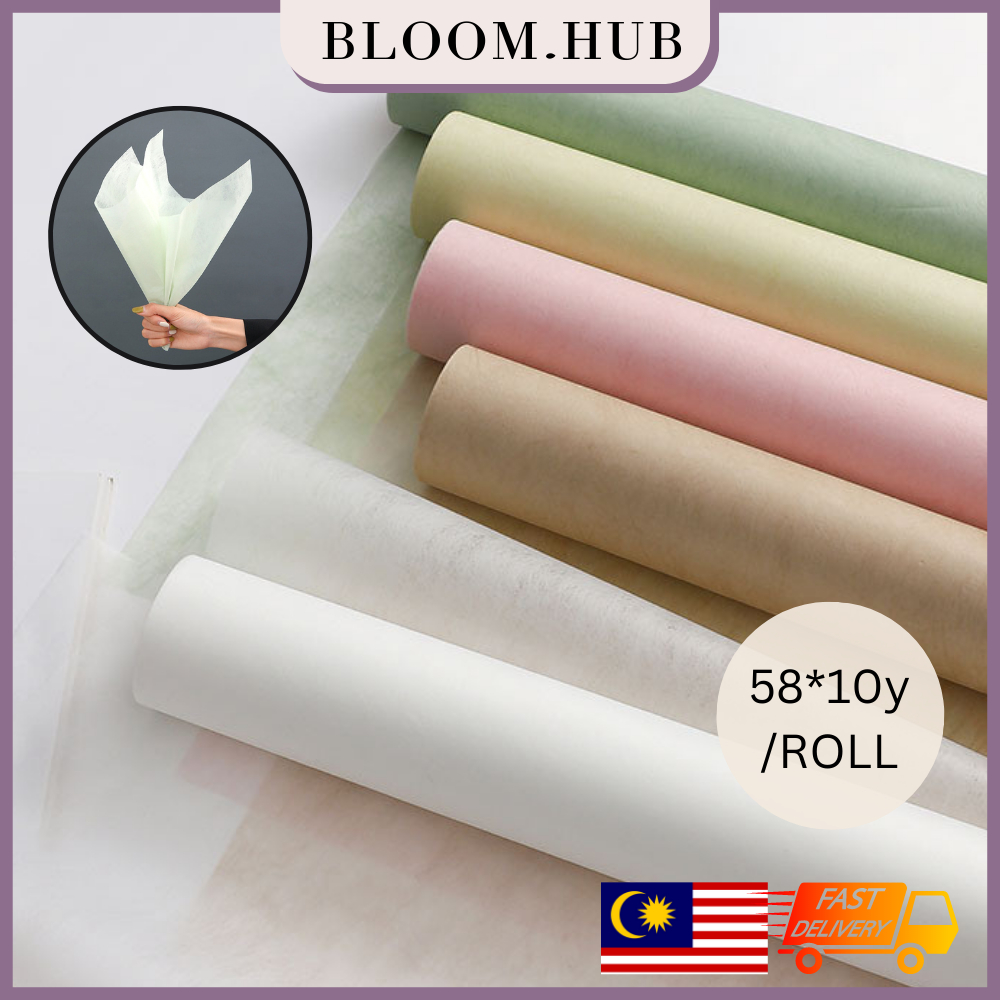 BLOOM.HUB Roll Milk Cotton Waterproof Flower Wrapping Paper Bouquet ...