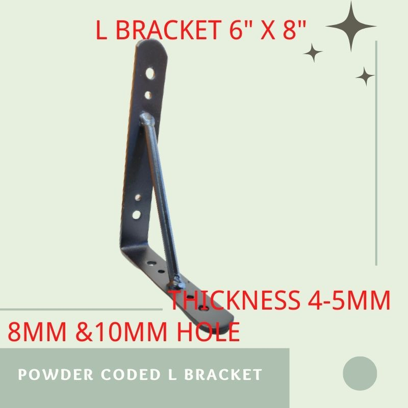 BLACK L BRACKET / WALL SHELF SHELVING L BRACKET / WALL MOUNT RACK ...