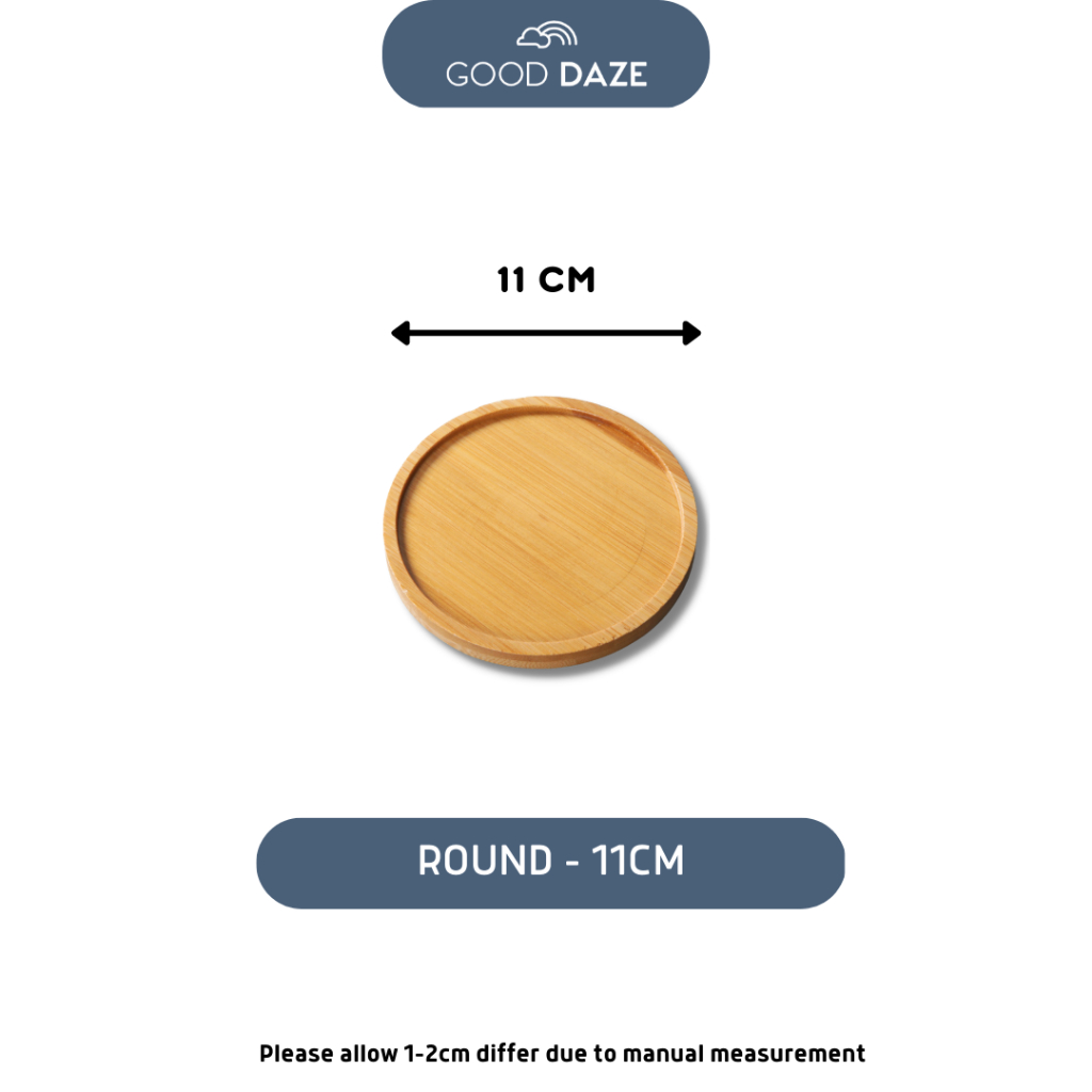 【GOOD DAZE】Bamboo Tray Coaster Cup Holder Coffee Cup Wood Coaster plant ...