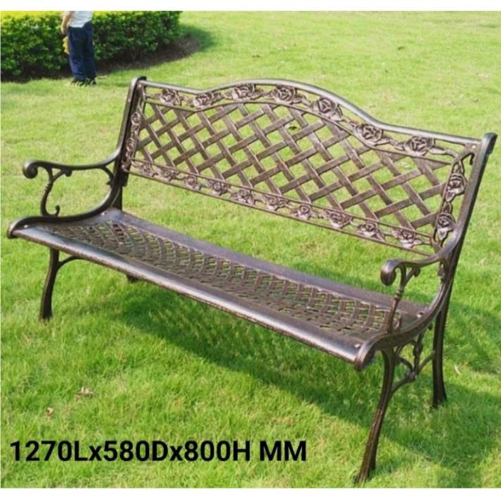 Garden Iron Bench Rest Beach Chair Leisure Stool Courtyard Park Outdoor ...
