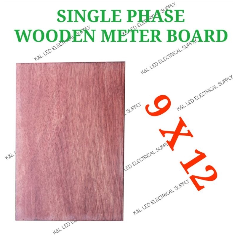 SINGLE PHASE 9" X 12" RED WOODEN METER BOARD / SINGLE PHASE 9" X 10 ...