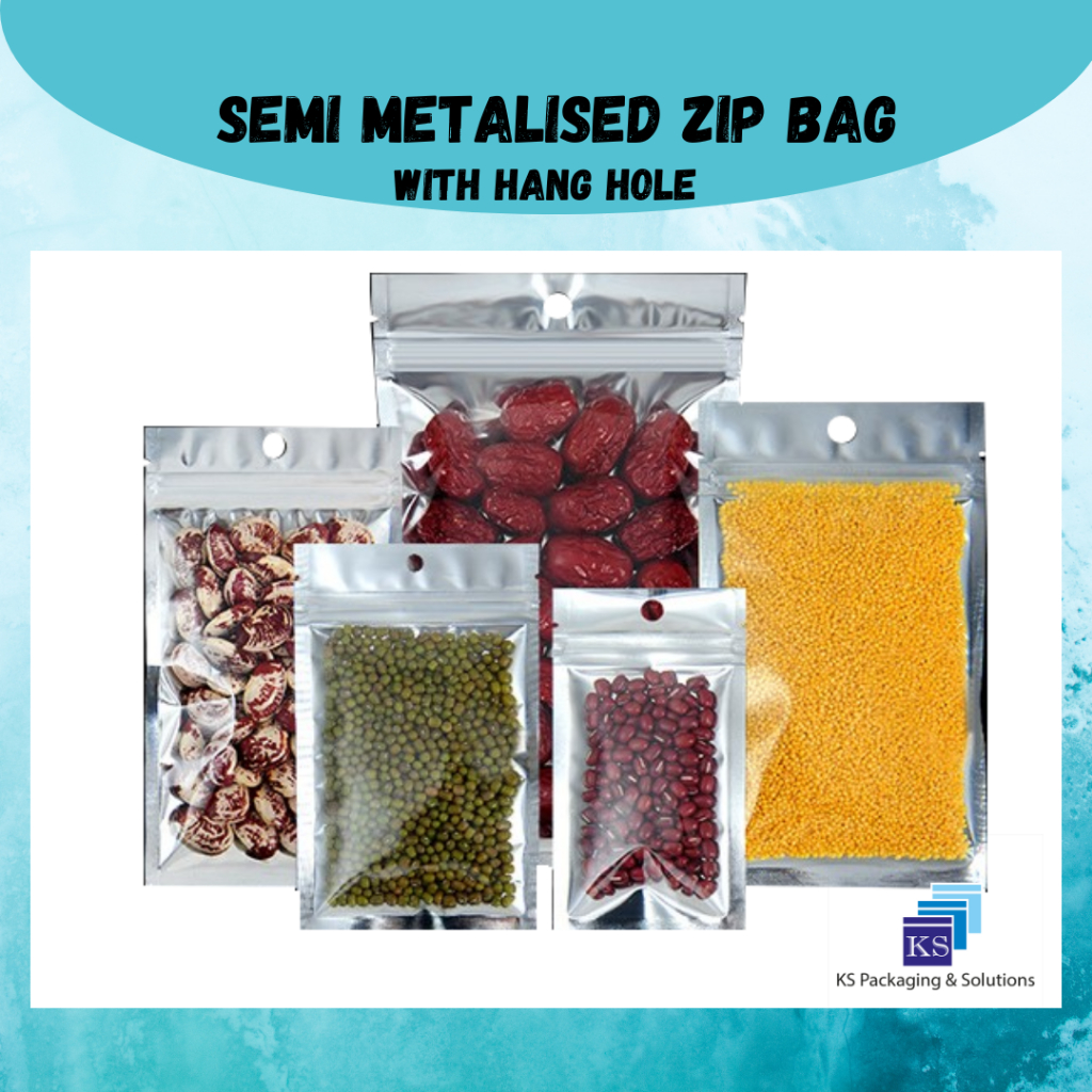 (50pcs) Aluminium Semi Metalised Flat Bag(Ao bag)/Zip lock Aluminium ...