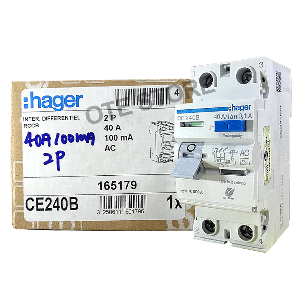 HAGER 2POLE 100mA ELCB (40A / 63A) (SIRIM APPROVED) | Shopee Malaysia