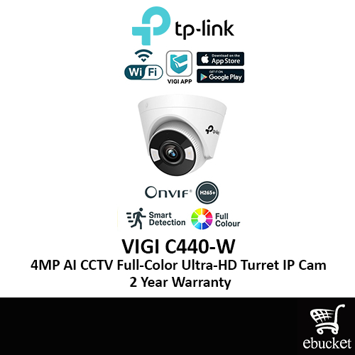 TP-Link VIGI C440-W 4MP AI CCTV Full-Color Ultra-HD Turret IP Network ...