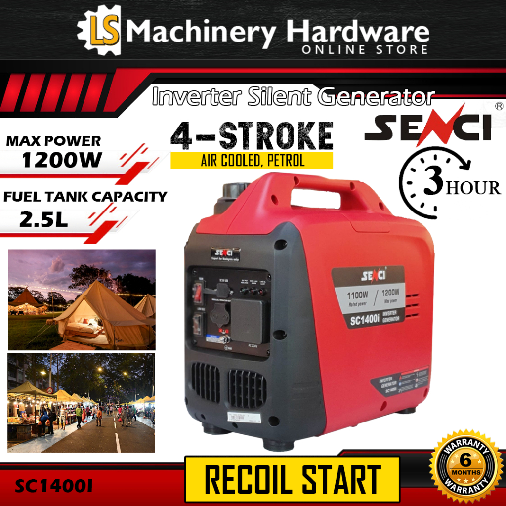 SENCI Inverter Silent Petrol Generator SC1400i - 6 Months Warranty ...