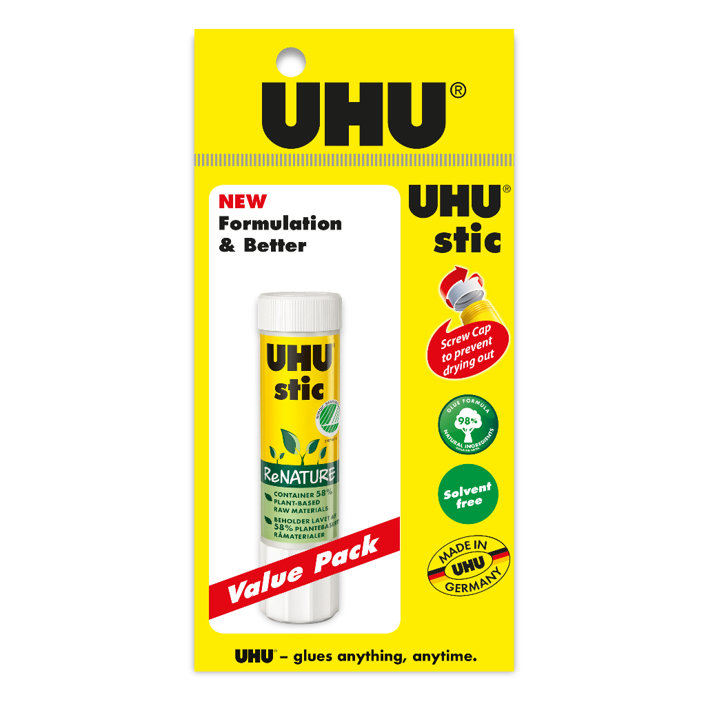 UHU Original Stic Glue Stick ReNATURE (8.2g x 2/ 21g) | Shopee Malaysia