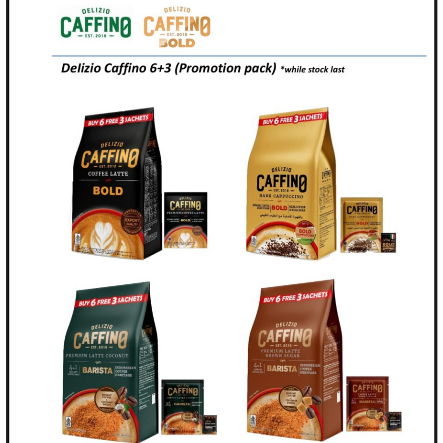 HALAL Delizio Caffino Premium Coffee Latte - Bold Dark Cappuccino 优质拿铁 ...