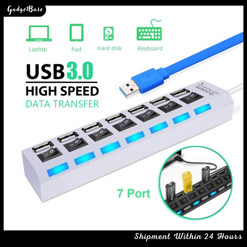 Micro USB 2.0 / 3.0 Hub Data Transfer Expander Super High Speed 4/7 ...