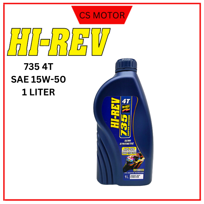 HI-REV 735 4T Oil SAE 15W-50 SEMI SYNTHETIC 4T OIL (1 LITER) MOTORCYCLE ...