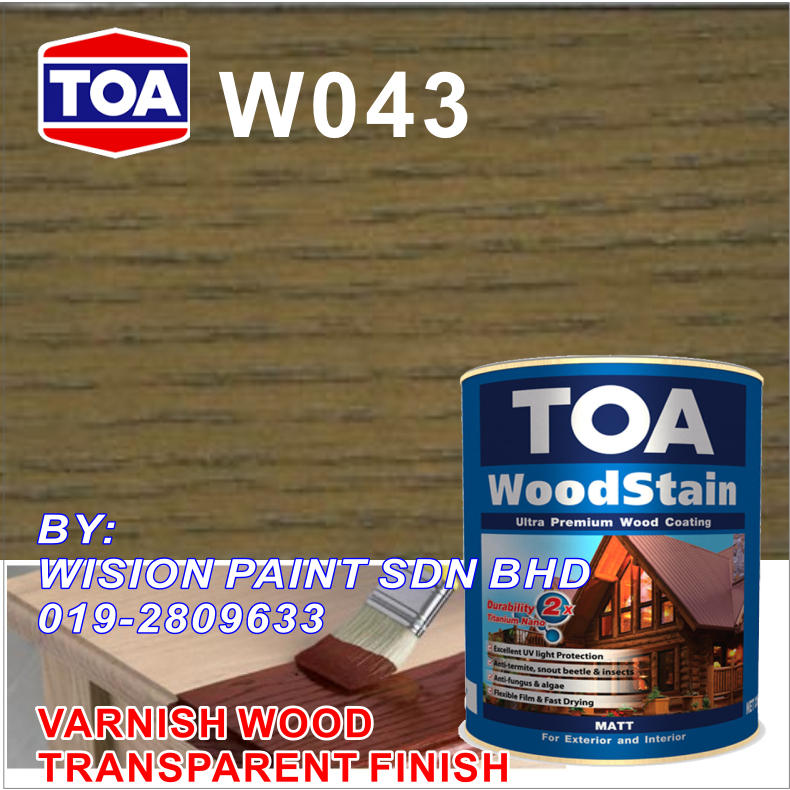 ( MATT ) TOA Woodstain Paint ( 1L ) VARNISH Interior & Exterior Wood ...
