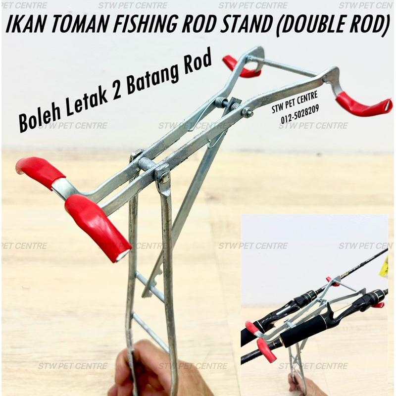 Ikan Toman Fishing Rod Stand Pancang Kolam (DOUBLE ROD) | Shopee Malaysia
