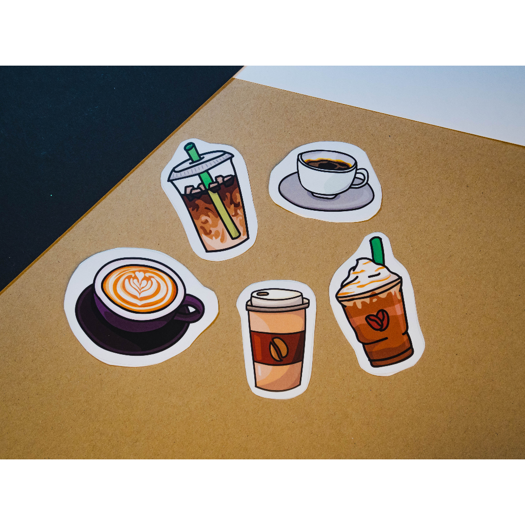 [Waterproof Sticker] Coffee Ice Latte Frappucino Americano Sticker ...