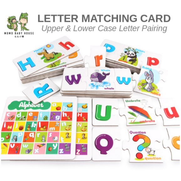 Letter Matching Card Upper & Lowercase Letter Pairing ABC Alphabet ...