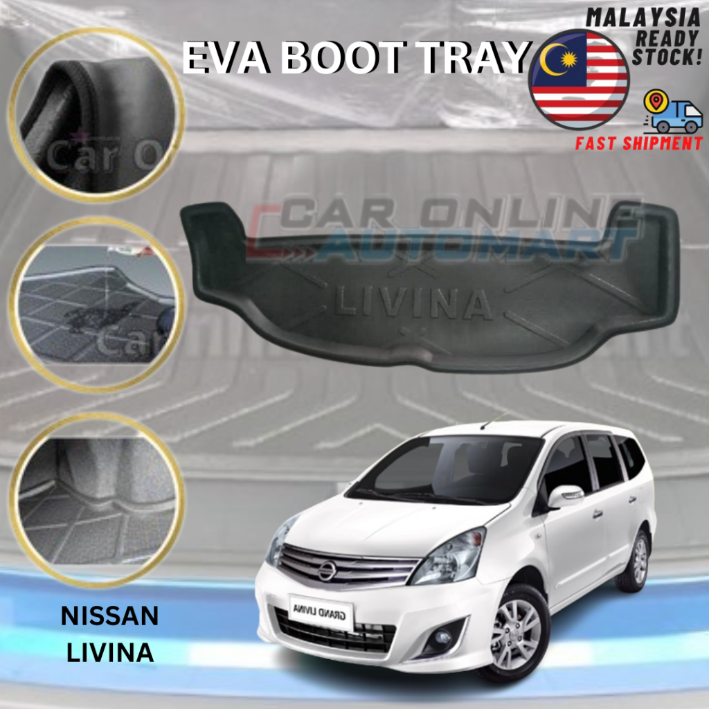 For NISSAN LIVINA 2008 - 2019 EVA Copolymer Car Boot Tray Trunk Tray ...